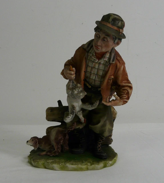 CAPODIMONTE REDAELLI MAN With Chicken And Dog Porcelain Figure - Thames ...