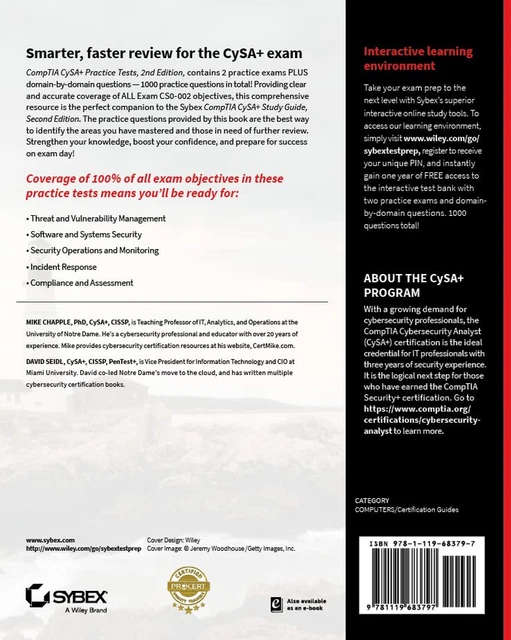 COMPTIA CYSA+ PRACTICE Tests: Exam CS0-002, 2Nd Edition £48.10 ...