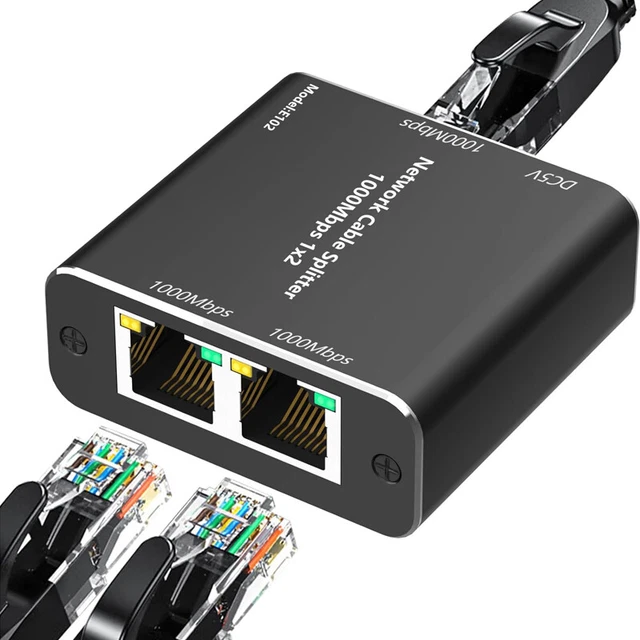 GIGABIT NETWORK CABLE Splitter RJ45 Network Switch LAN Cable Extension ...