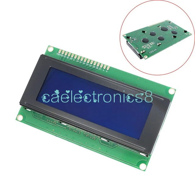 2004 204 20X4 Character LCD Display Module HD44780 Controller Blue ...