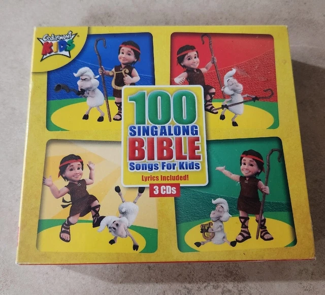 CEDARMONT KIDS 100 Sing Along Bible Songs For Kids Lyrics Included 3 Cd ...