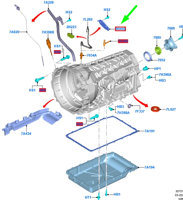 FORD RANGER T6 MK1 Transmission Breather Tube Bracket 2217216 NEW ...