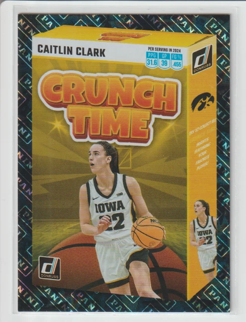 2024 PANINI CAITLIN Clark Collection #CT2 Crunch Time Panini Black Foil ...