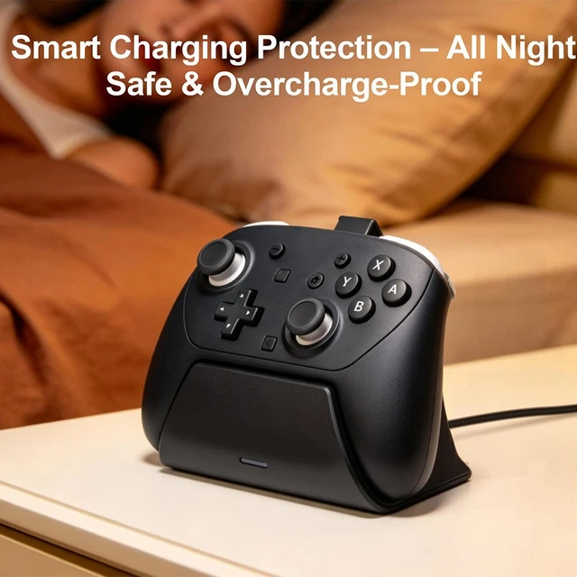 DOCK LADEGERÄT FÜR Switch 2 Pro Controller mit Echtzeit LED Anzeige EUR ...