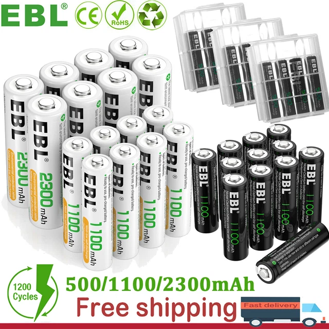 EBL 1.2V AA AAA 500/1100/2300mAh NI-MH/NI-CD Rechargeable Battery with Box Lot EUR 8,32 ...