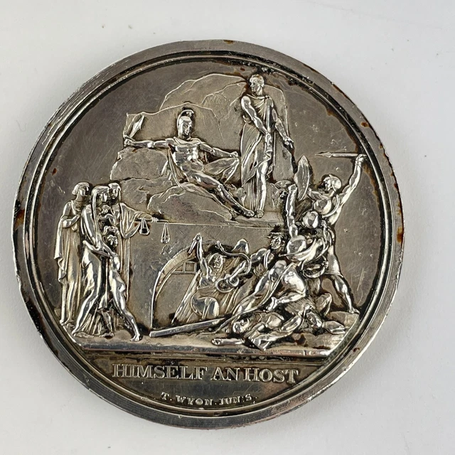 ANTIQUE SILVER MEDAL William Pitt Pitt Club 1813 Manchester Himself An ...