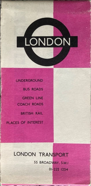 LONDON TRANSPORT UNDERGROUND / RAIL / BUS MAP - VINTAGE 1968 (pre ...