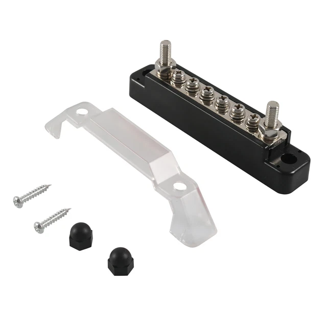 6 WAY POWER Distribution Terminal Block Screws Battery Bus Bar For Car ...
