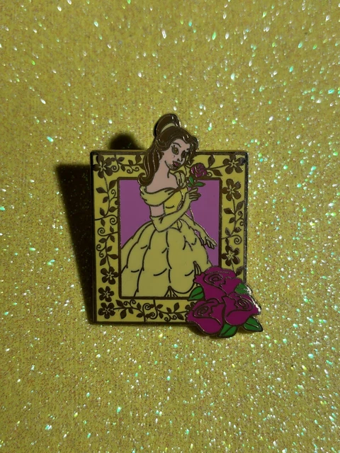 DISNEY BEAUTY AND The Beast Princess Belle Rose Square Portrait Pin £6. ...