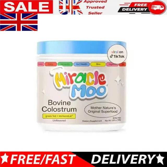 MIRACLE MOO BOVINE Colostrum Powder (60 Servings) £12.68 - PicClick UK