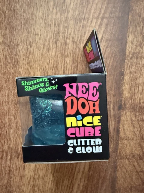 NEEDOH NICE CUBE Glitter & Glow Tactile Squeeze Toy Blue 3+ MPN 26032HY ...