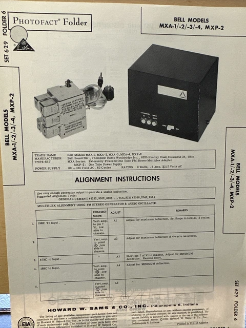 BELL MODELS MXA-1 (schematic’s & Parts List) service info. Multiplex ...