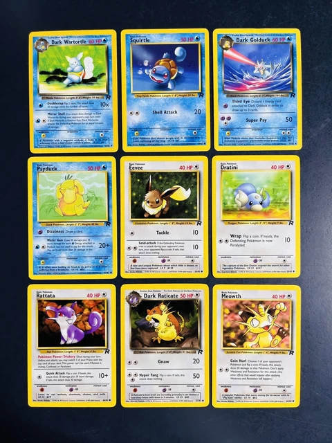 TEAM ROCKET NEAR Complete Set Of Pokémon Cards Rares Uncommon Commons ...