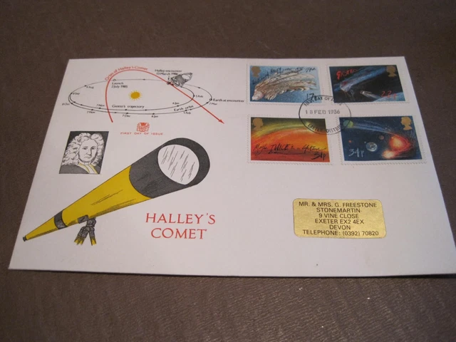 1986 HALLEY'S COMET appearance on telescope/Orbit theme 'Stuart' fdc 30 ...