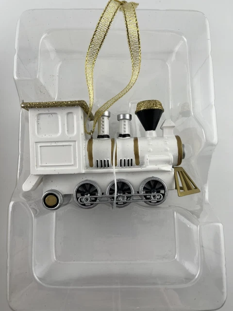 HALLMARK SIGNATURE STEAM Locomotive Gold And White Christmas Tree ...