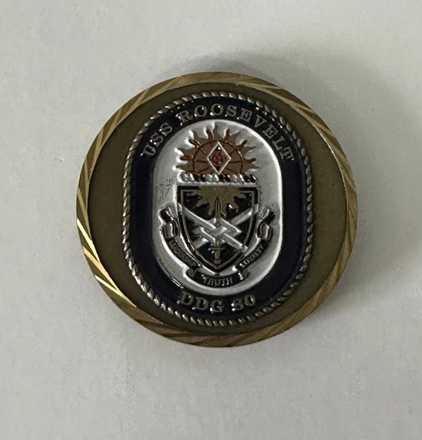 US NAVY CHIEFS Mess CPO Challenge Coin USS Roosevelt (DDG 80) pygargue ...