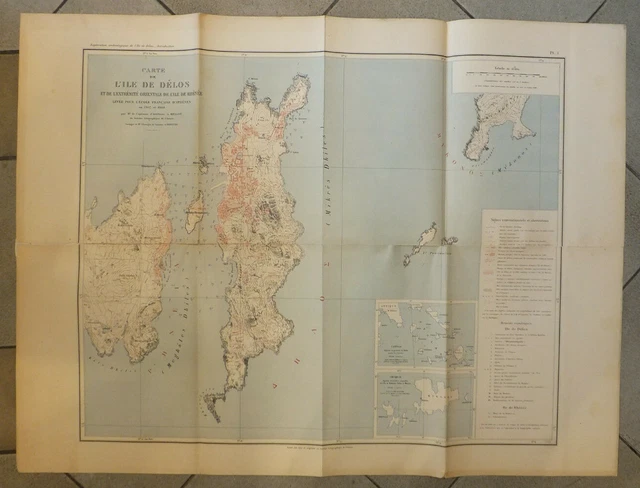 MAP OF DELOS Island and Eastern End of Rhinee Island Engraving £154.12 ...