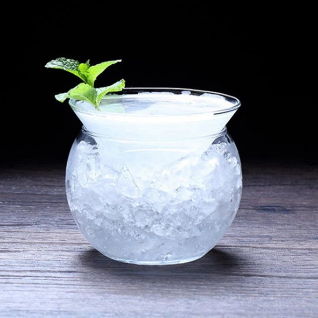 SESSILE GLASS MOLECULAR Cocktail Glass Triangle Base Iced Cocktail ...