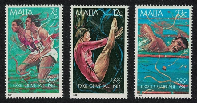MALTA SWIMMING OLYMPIC Games Los Angeles 3v 1984 MNH SG#742-744 $2.90 ...