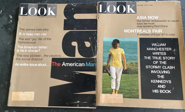 LOOK MAGAZINE LOT Of 2 Magazines 1967 One With Jackie Kennedy On Cover ...