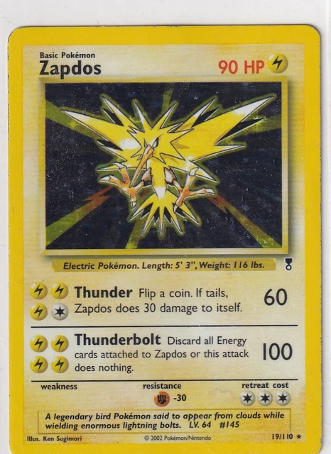 POKEMON CARTE TRADING Card Légendaire Collection Numéro 19/110 Zapdos ...