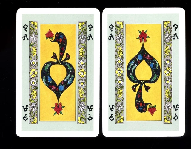 2 PLAYING CARDS Ace Of Spades Asian Symbols And Flowers Reverse $4.00 ...