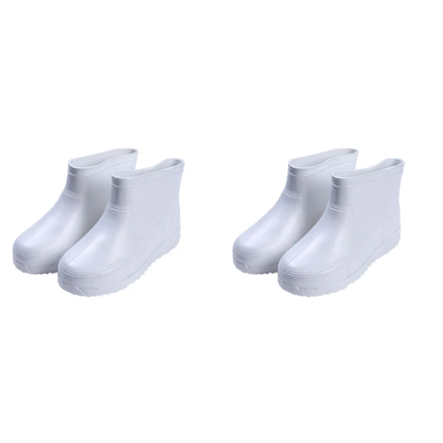 2 PAIRS OF Portable Acid and Alkali Resistant Rain Shoes Low Canister ...