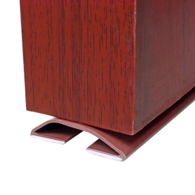 DOOR BOTTOM GUARD Strip with Sound Insulation and Wind Blocker 1m Brown ...