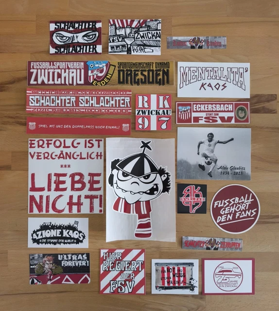 20 FSV ZWICKAU Aufkleber Ultras Fanszene Sticker Sachsenring Red Kaos ...