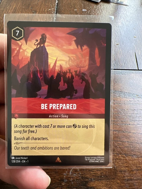 2023 DISNEY LORCANA Be Prepared 128/204 seltene nicht folienlose M/NM ...