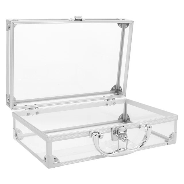 TRANSPARENT PORTABLE BOOK Box Comic Storage Clear Container Crate with ...