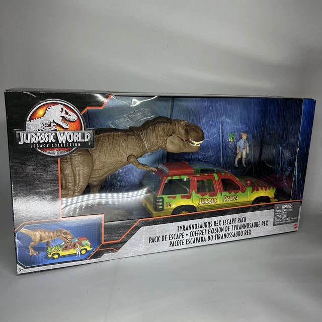 JURASSIC PARK LEGACY Tyrannosaurus Rex Escape Chase Pack Ford Explorer ...