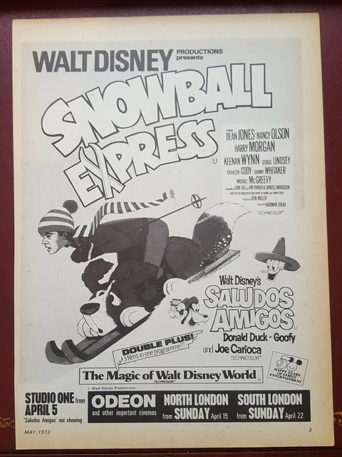 WALT DISNEY - Snowball Express - 1970's Magazine Cinema A4 Advert # ...