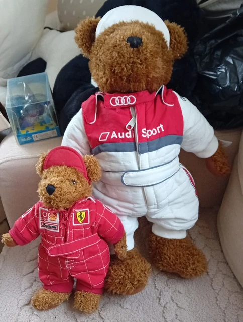 VINTAGE RARE FERRARI And Audi F1 Racing Plush Teddy Bears X2 £19.99 ...