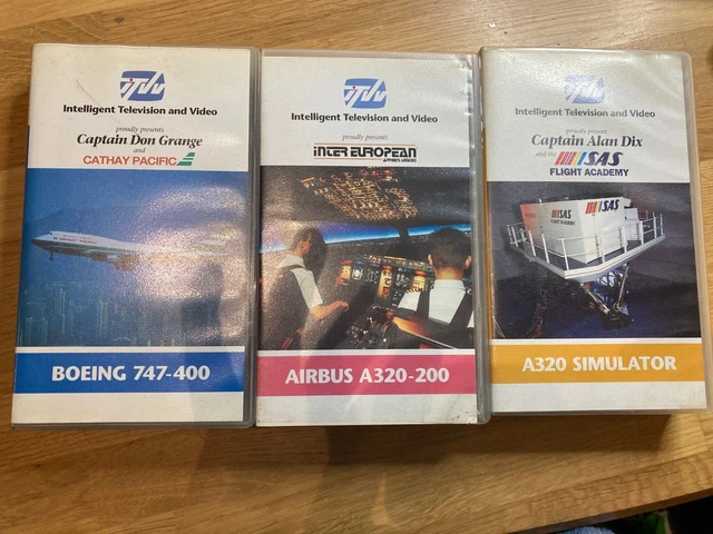 AIRBUS A320-200 VHS Video Tapes - Boeing 747-400 A320 Simulator - RARE ...
