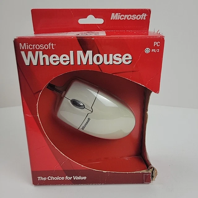 MICROSOFT COMPUTER WHEEL Mouse 1.0 Win PS/2 X08-07239 NEW VTG Retail ...
