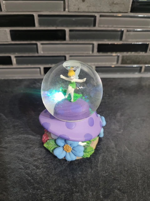 DISNEY PETER PAN Small Tinkerbell Snow Globe Mushroom Flower Rare £4.50 ...