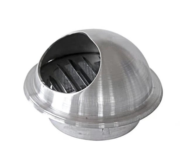 STAINLESS-STEEL BULL NOSE Round External Wall Vent Extractor Outlet 100 ...