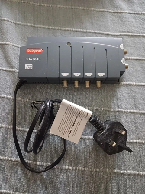 LABGEAR LDA204LR 4-WAY Distribution Ampliflier VHF/UHF TV Booster £10. ...