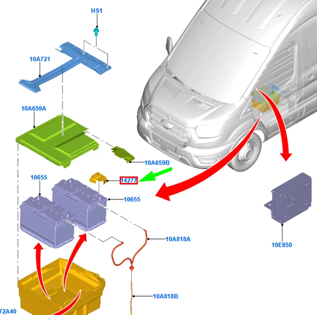 FORD TRANSIT MK4 Battery Terminal Cover 2337454 KK2V-14277-AA NEW ...