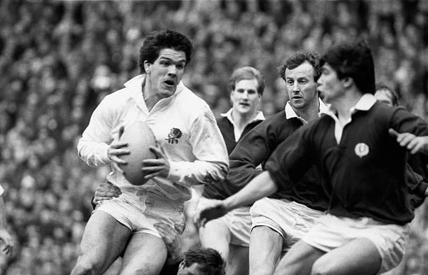 CHRIS MARTIN IS Pulled Down As He Runs At The Scotland 1985 OLD RUGBY ...