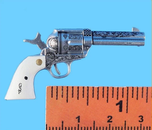 MINIATURE 1/6 TOY US 1873 Single Action Colt REVOLVER PEARL HANDLE ...