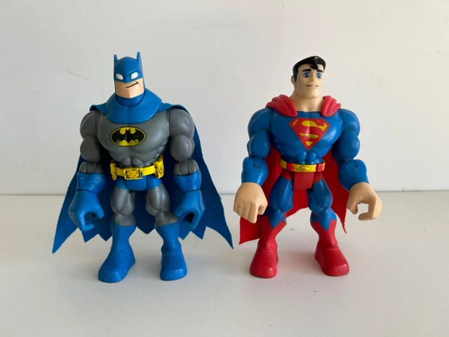FISHER PRICE SUPERMAN and Batman Rescue Hero World Action Figures 6 ...