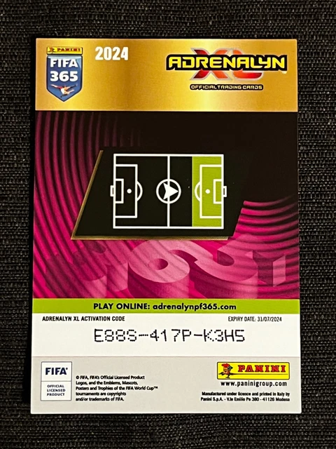 CARD PANINI ADRENALYN Fifa 365 2024 Limited Edition Premium Gold ...