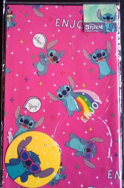 DISNEY STITCH GIFT Wrap 2 sheets and 2 gift tags £3.60 - PicClick UK