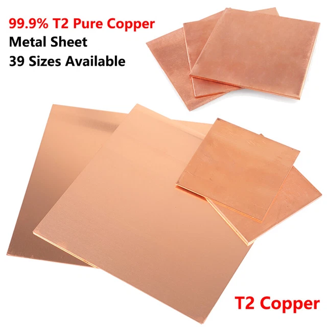 0.5MM-6MM THICK 99.9% T2 Pure Copper Plate Sheet Copper Block Laser Cut ...