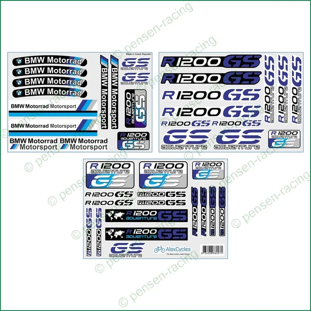 BMW MOTORRAD MOTORSPORT R1200GS Adventure Red World Laminated Decals ...