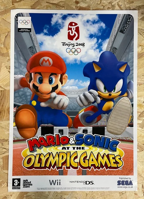 OFFICIAL MARIO & Sonic at the Olympic Games Promo Poster WII DS 59cm x ...
