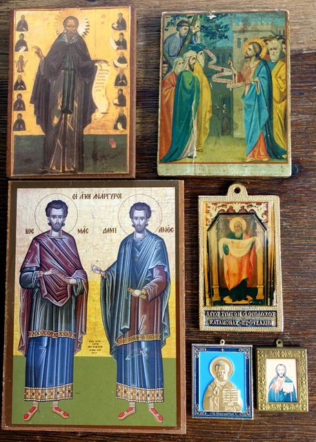 COLLECTION OF RUSSIAN Orthodox religious icons - frames and panels - No ...
