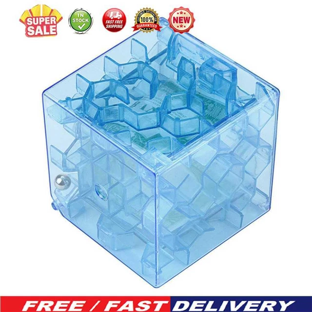 PLASTIC MONEY SAVING Maze Cube 3D Sequential Puzzle Box Christmas Gift ...